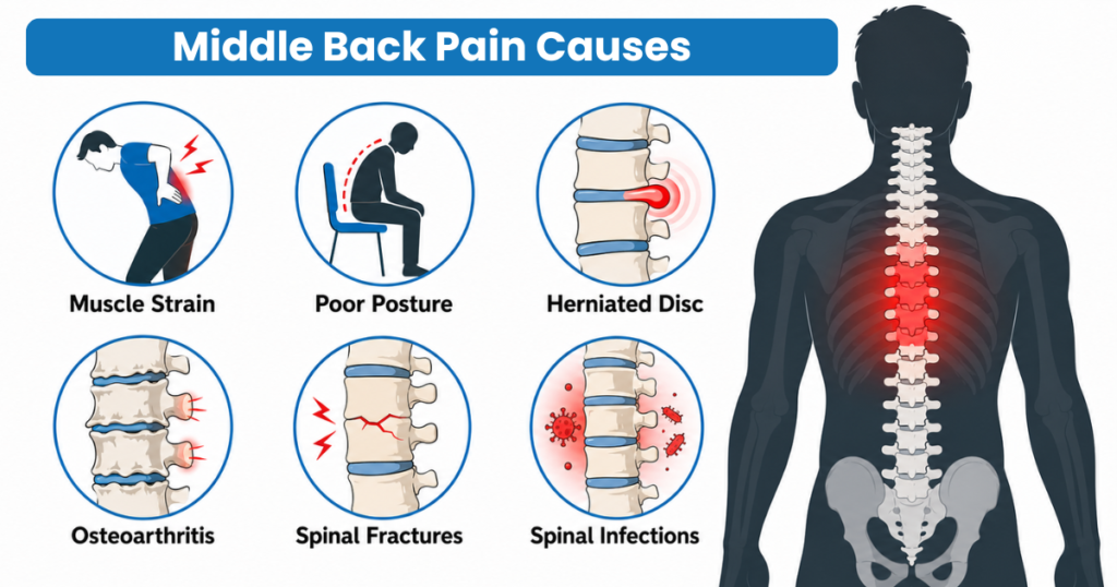 Middle Back Pain: Symptoms, Causes & When to Visit ER